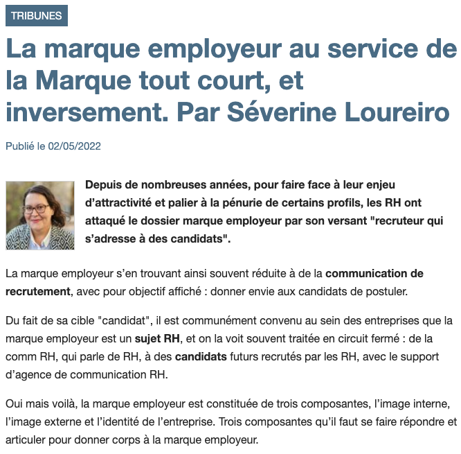 Marque employeur au service de la Marque tout court et inversement